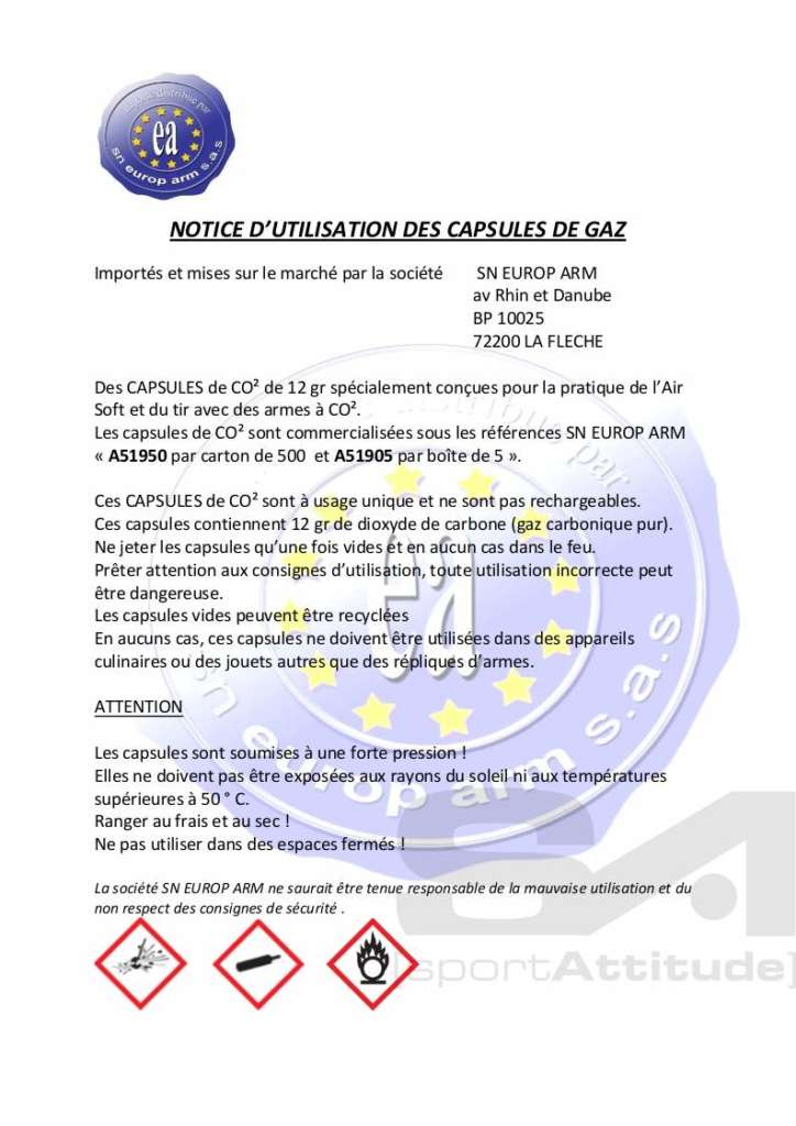 SPARCLETTE GAMO 12GR CO2 - Armurerie Vauban